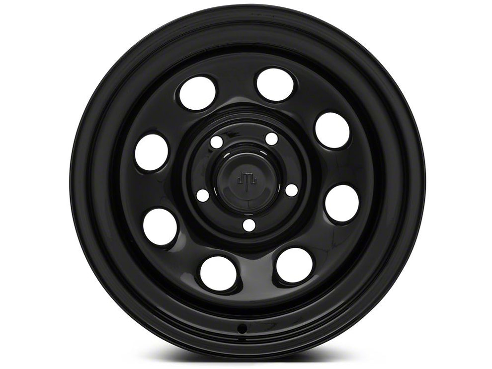 Mammoth 8 Black Steel Wheel; 15x8; -19mm Offset (97-06 Jeep Wrangler T ...
